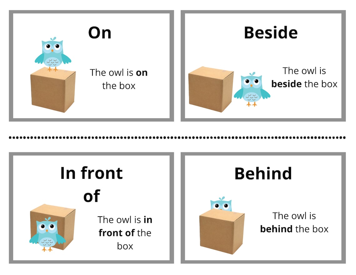 Preposition Flash Cards, Flash Cards, Learn Prepositions, Teach ...