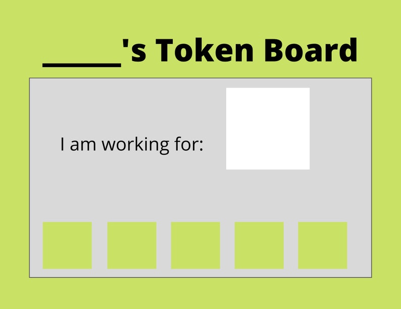 Token Board Template, Custom Token Board, ABA Token Board, Token Board ...