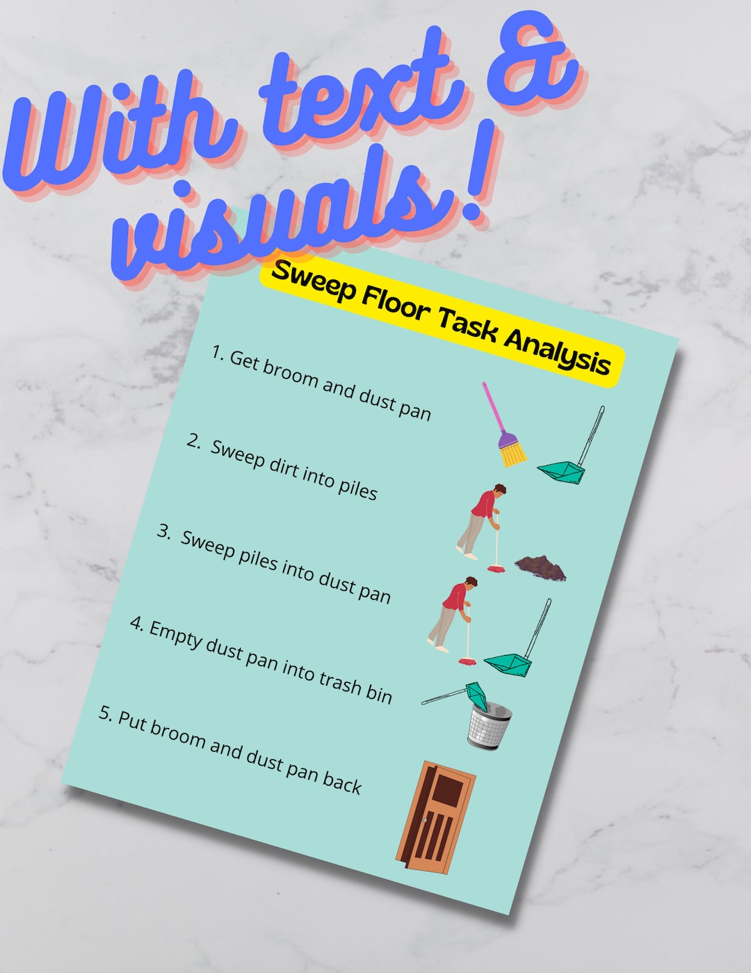 ABA Task Analysis, Sweep Floor Task Analysis, Teaching Skills, Daily ...