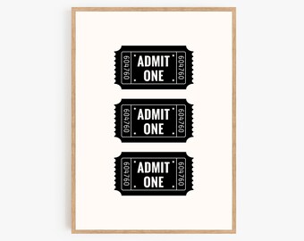 Admit One Wall Art Fair Ticket Printable Aesthetic Trendy - Etsy
