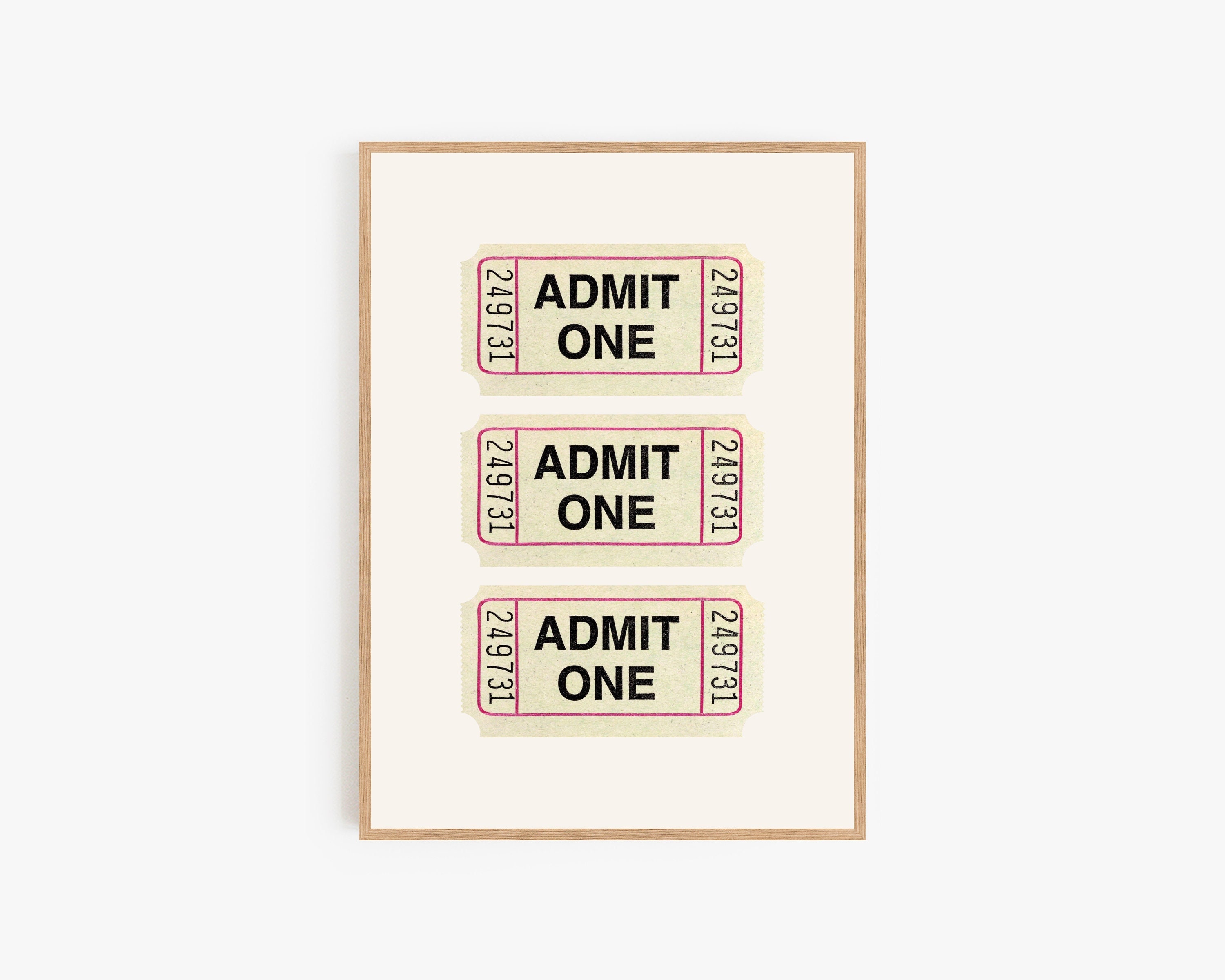 Admit One Printable, Fair Ticket Art, Aesthetic Trendy Art, Monochrome ...