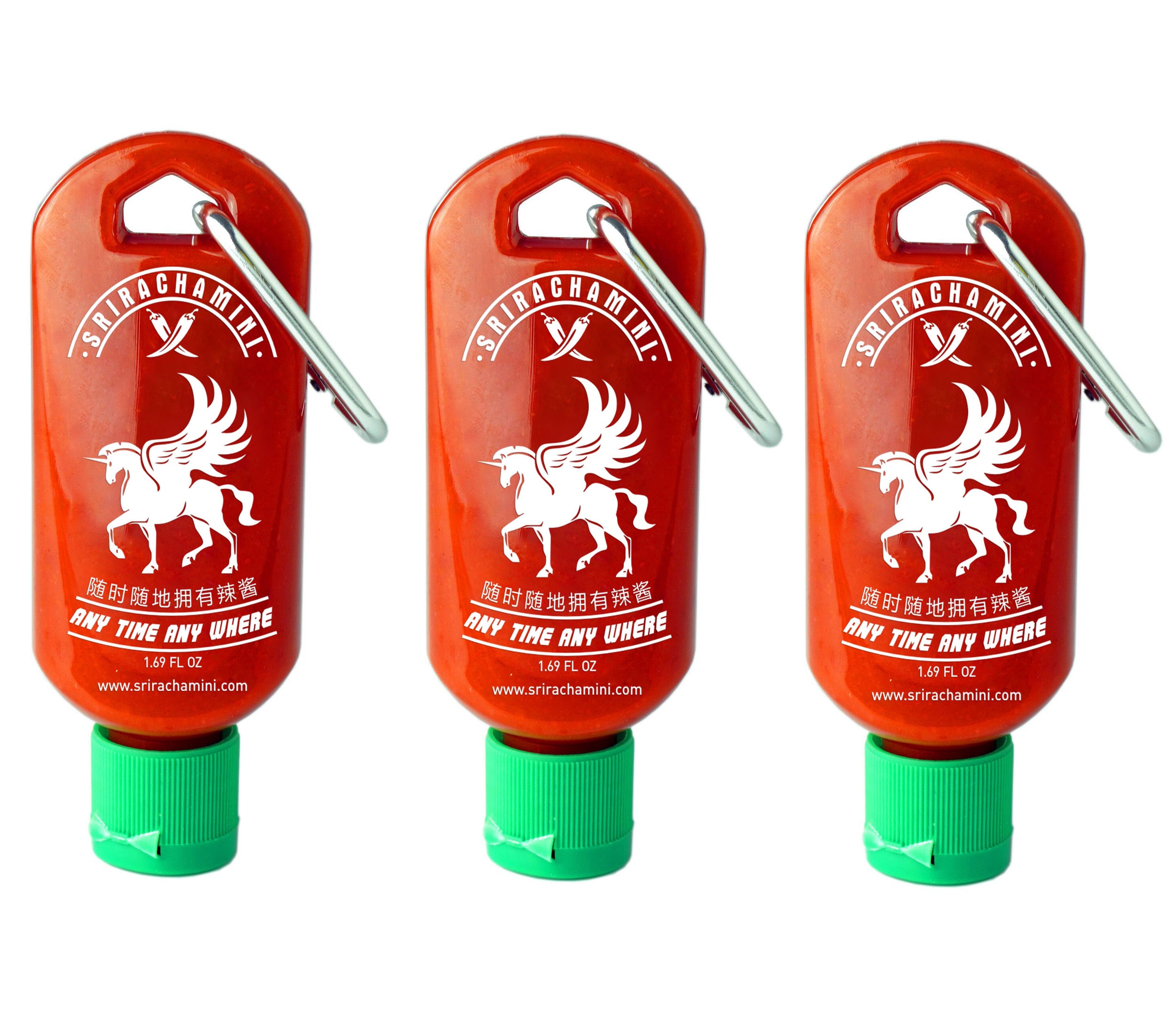 Sriracha Mini Hot Sauce Keychain Bottle 3-pack, 1.7oz (sauce Not ...