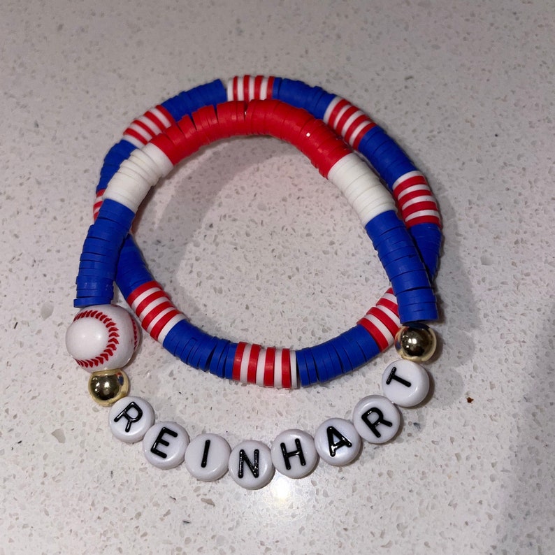 Baseball Bracelet Personalized Name Bracelet Beaded - Etsy