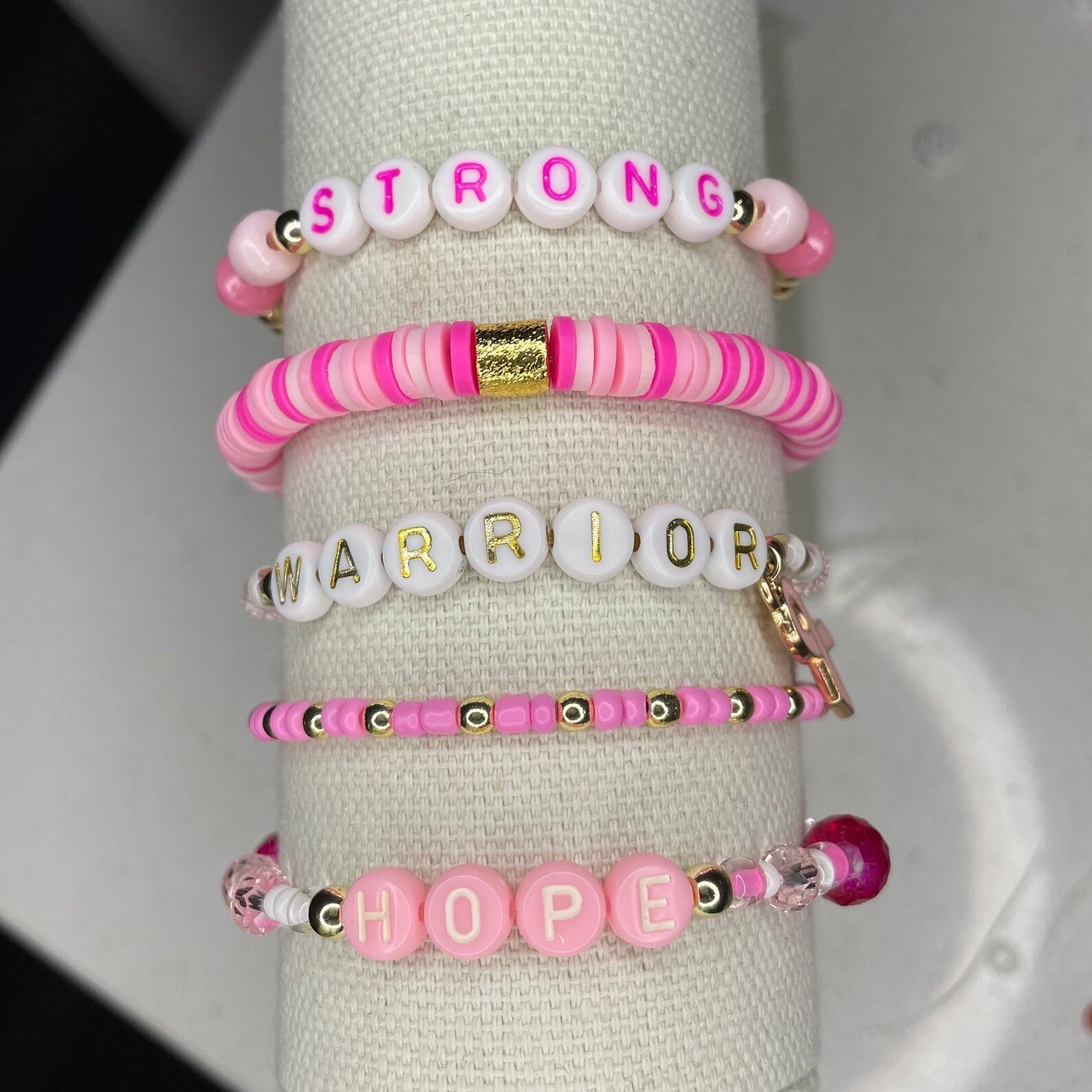 Breast Cancer Awareness Bracelets, Handmade Breast Cancer Bracelets - Etsy