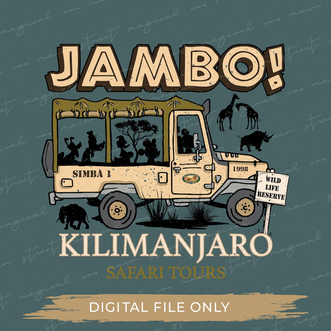 Jambo Safari Mickey and Friends Png Kilamanjaro Safari WDW Shirt ...