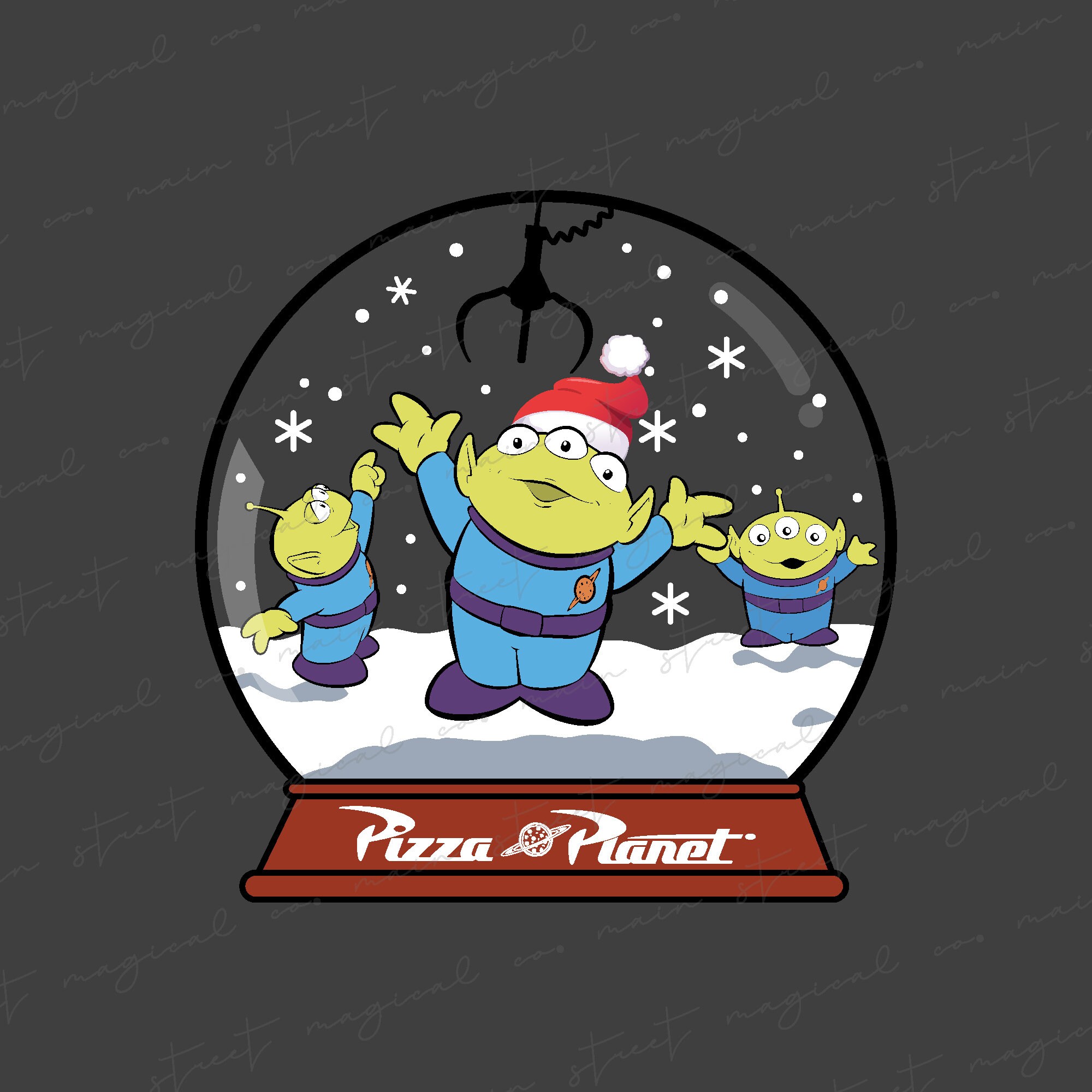 Alien Snow Globe Png - Christmas Pizza Planet - WDW Shirt - Magical ...