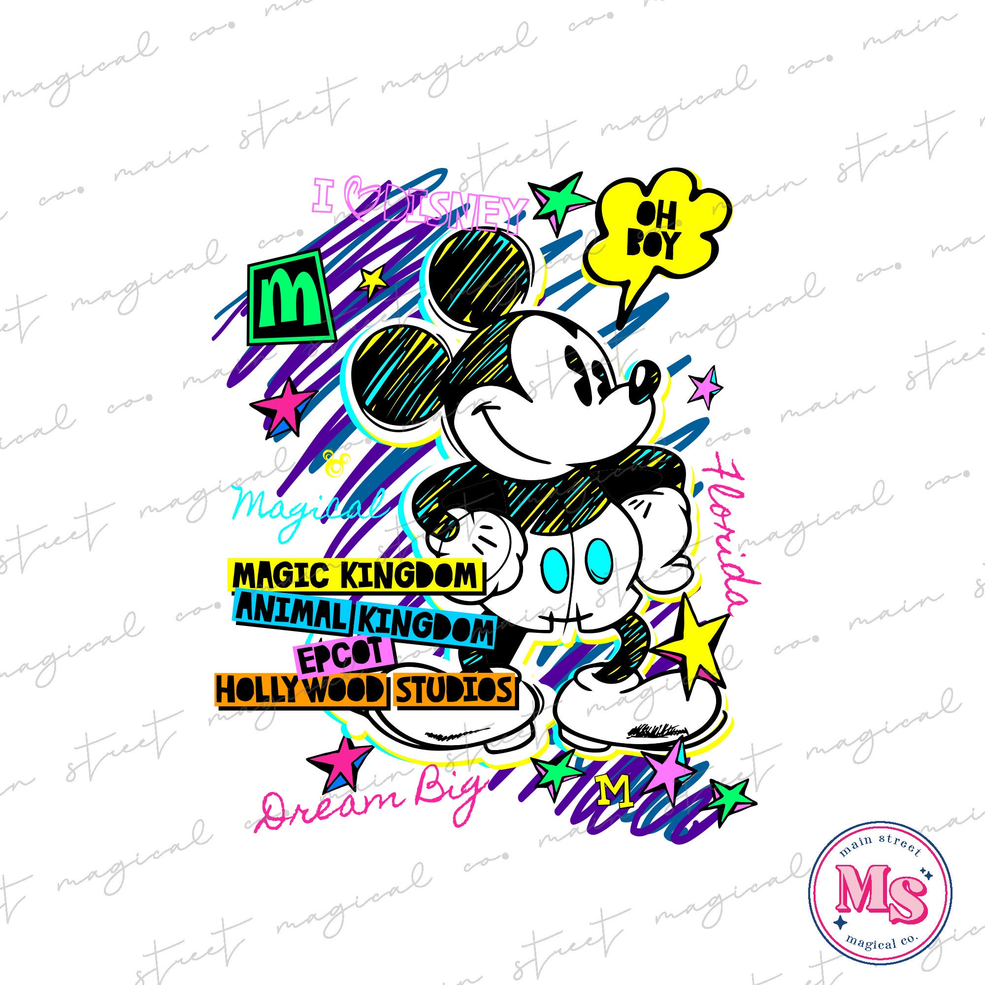 Neon Mickey Png WDW Shirt Magical Pdf Png Sublimation DTF - Etsy