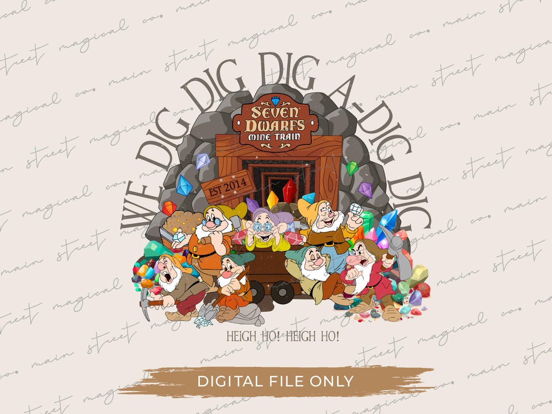 7 Dwarfs Mine Train Png - Snow White - Family Trip Shirt - WDW Shirt ...