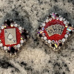 Ace Card Square Bling Conchos - Etsy
