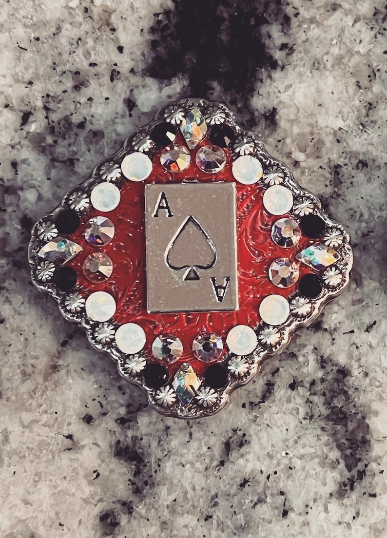 Ace Card Square Bling Conchos - Etsy