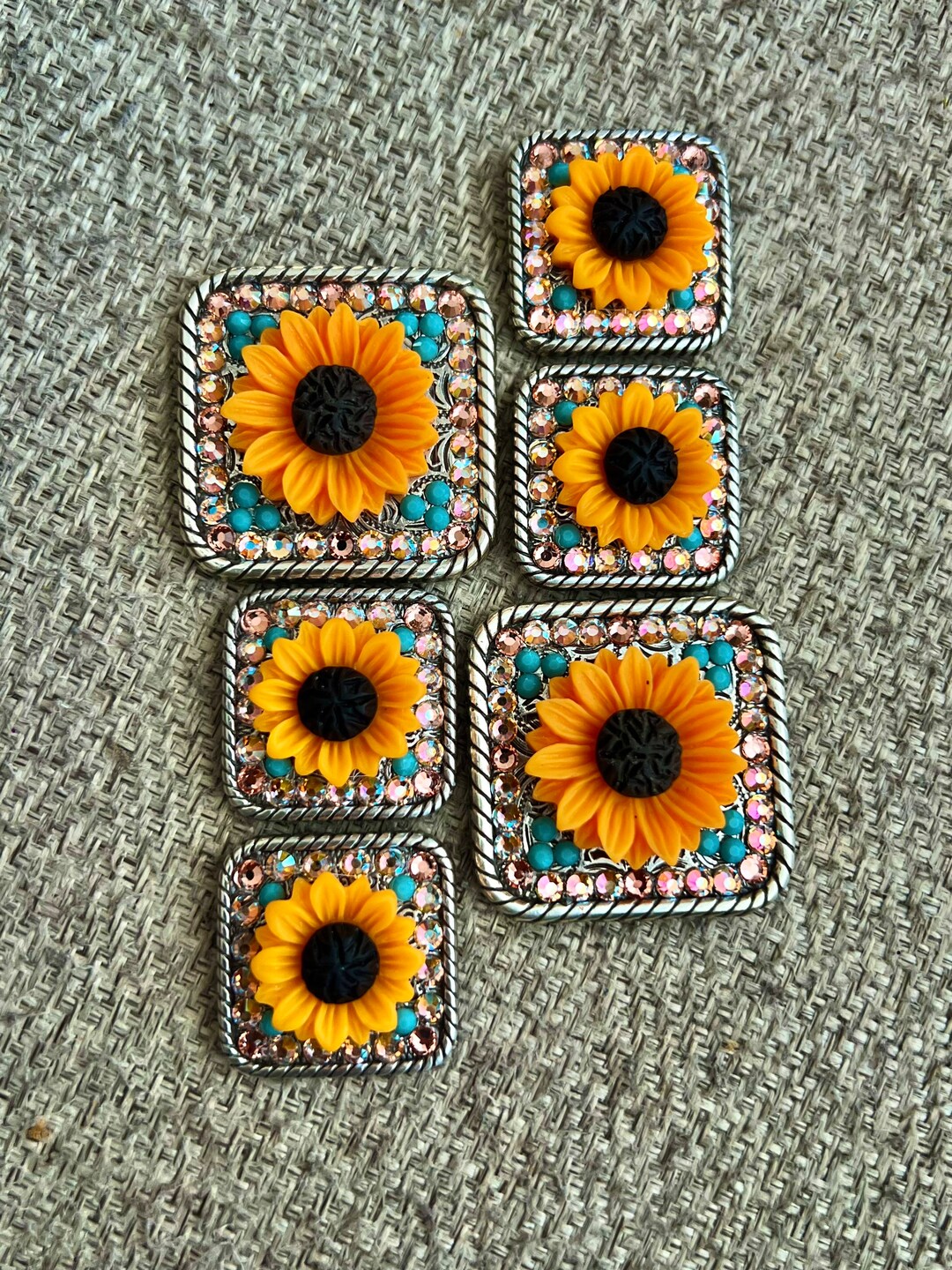 Saddle Set of Square Conchos - Etsy