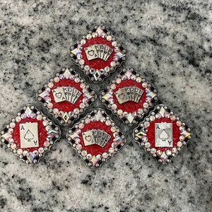 Ace Card Square Bling Conchos - Etsy