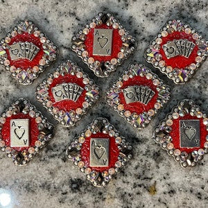 Ace Card Square Bling Conchos - Etsy