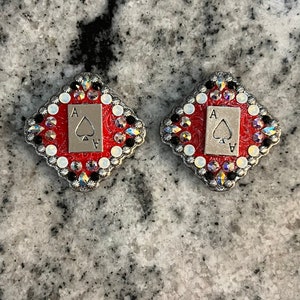 Ace Card Square Bling Conchos - Etsy