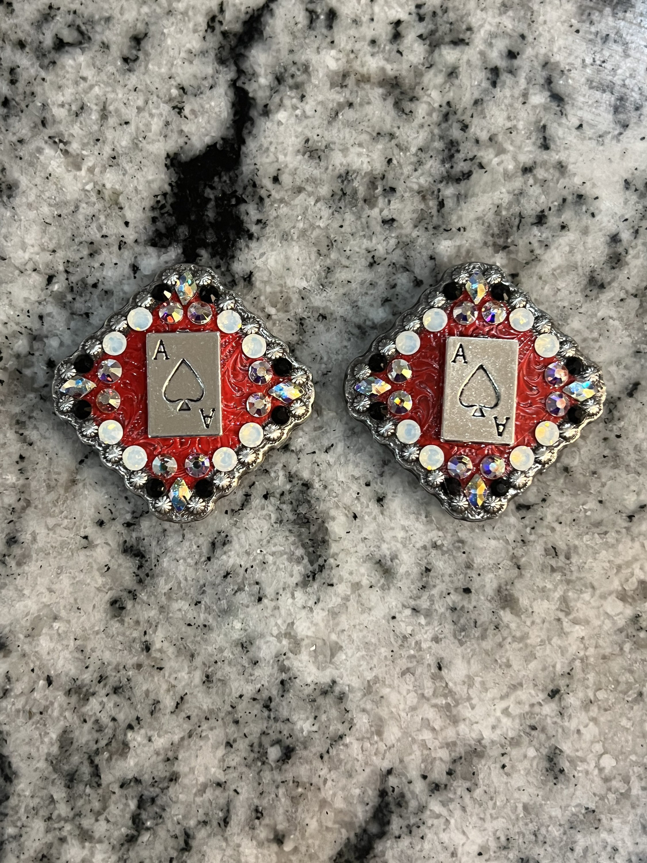 Ace Card Square Bling Conchos - Etsy
