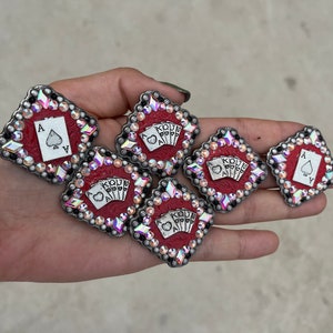 Ace Card Square Bling Conchos - Etsy