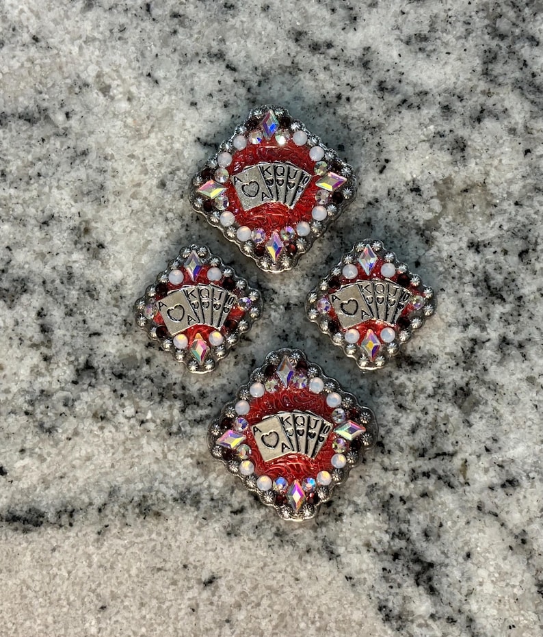 Ace Card Square Bling Conchos - Etsy