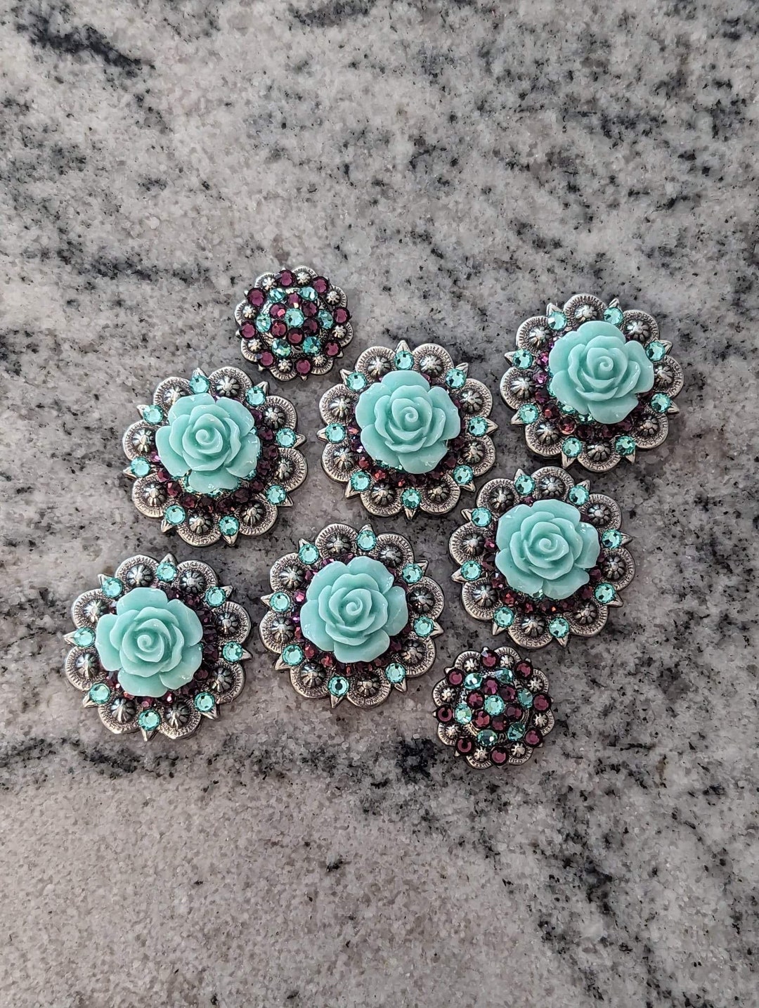 Berry Bridle/saddle Concho Set - Etsy