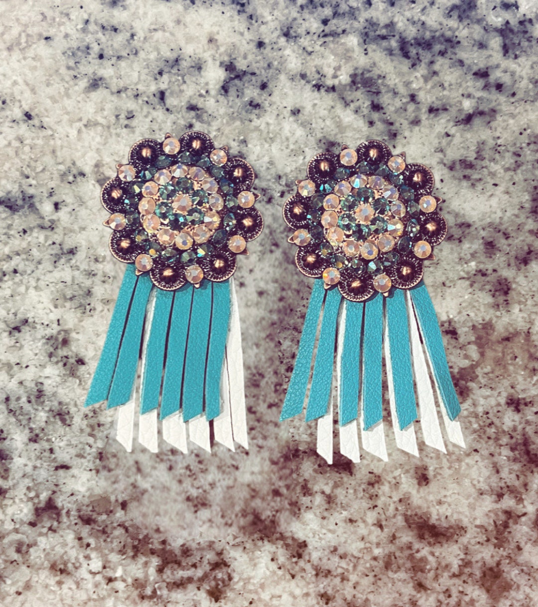 2 Large Conchos (pair) With Fringe - Etsy