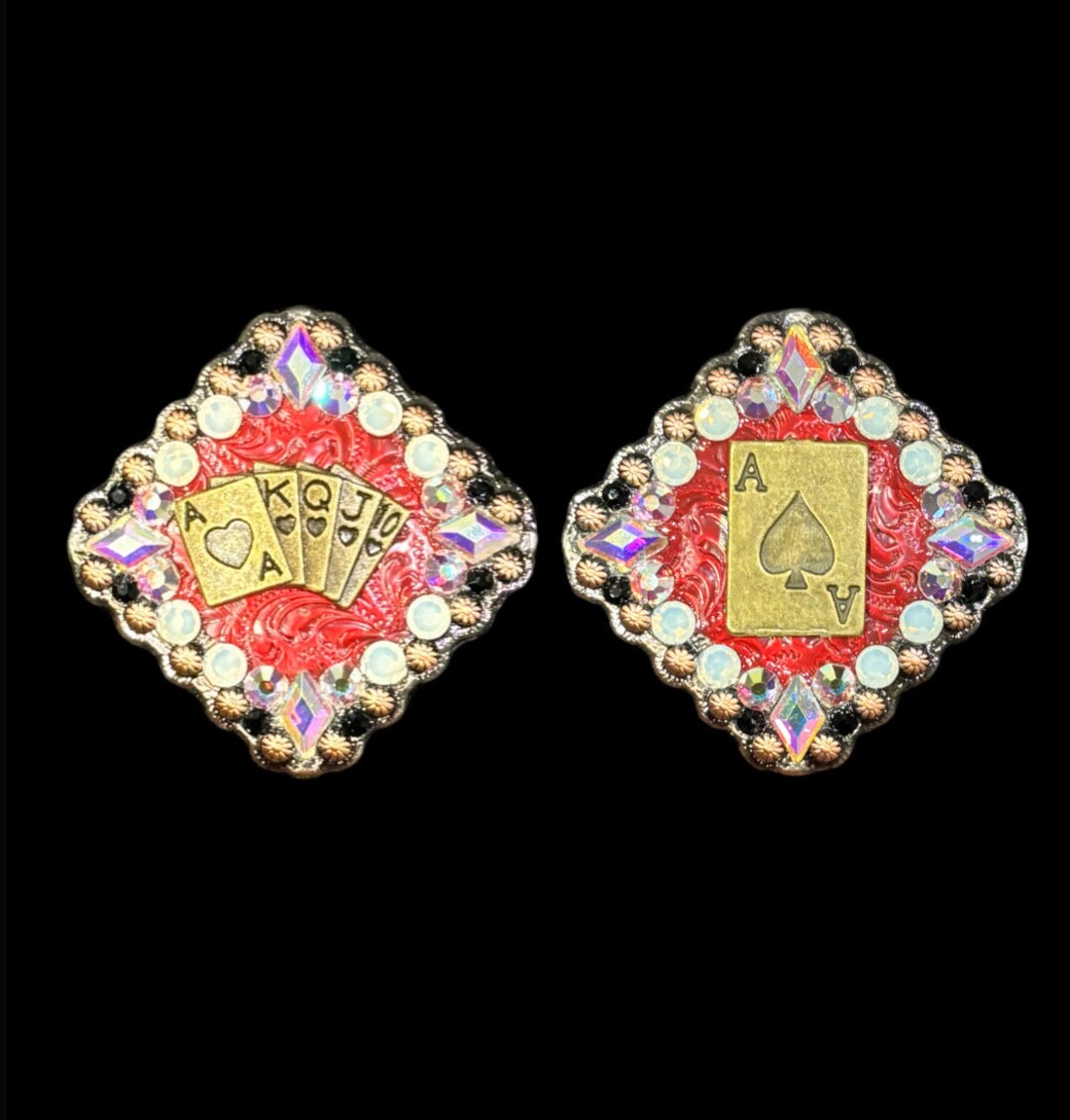 Ace Card Square Bling Conchos COPPER - Etsy