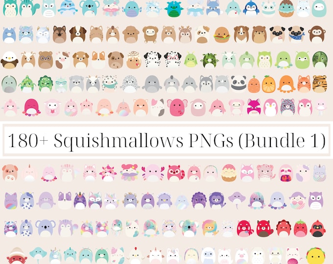 30 Squishmallow Animal Clipart Bundle | PNG SVG Designs for Cricut ...