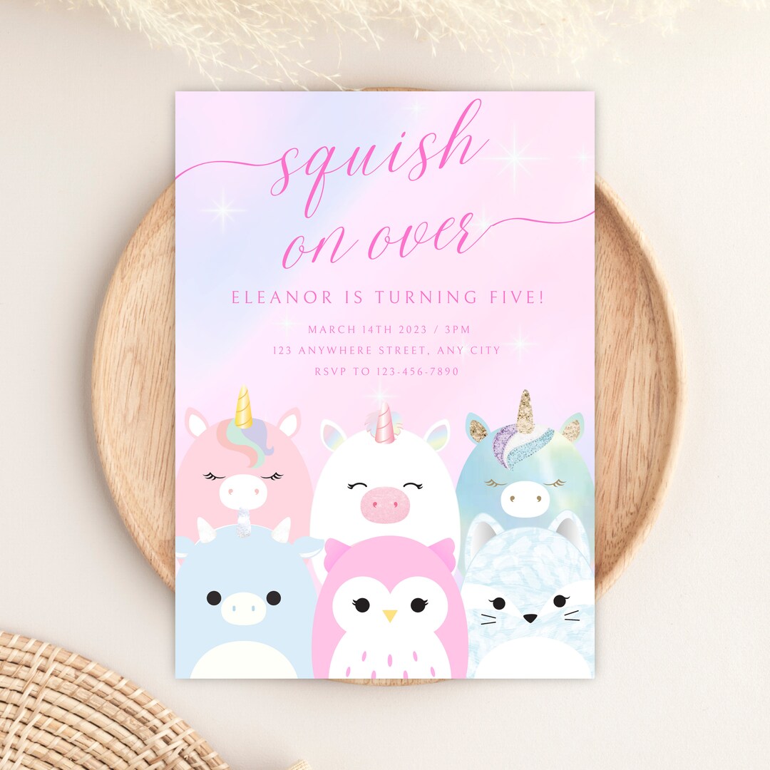 Customizable Squishmallows Birthday Party Invitation, Digital Download ...