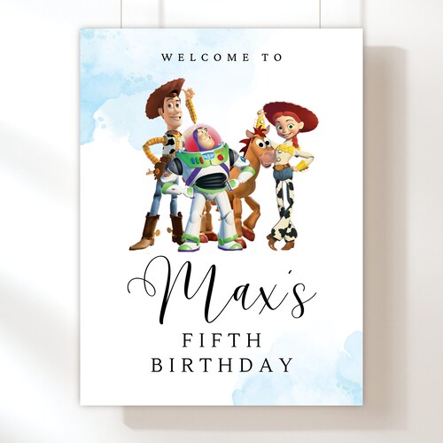 Customizable Toy Story Birthday Party Welcome Sign Digital - Etsy