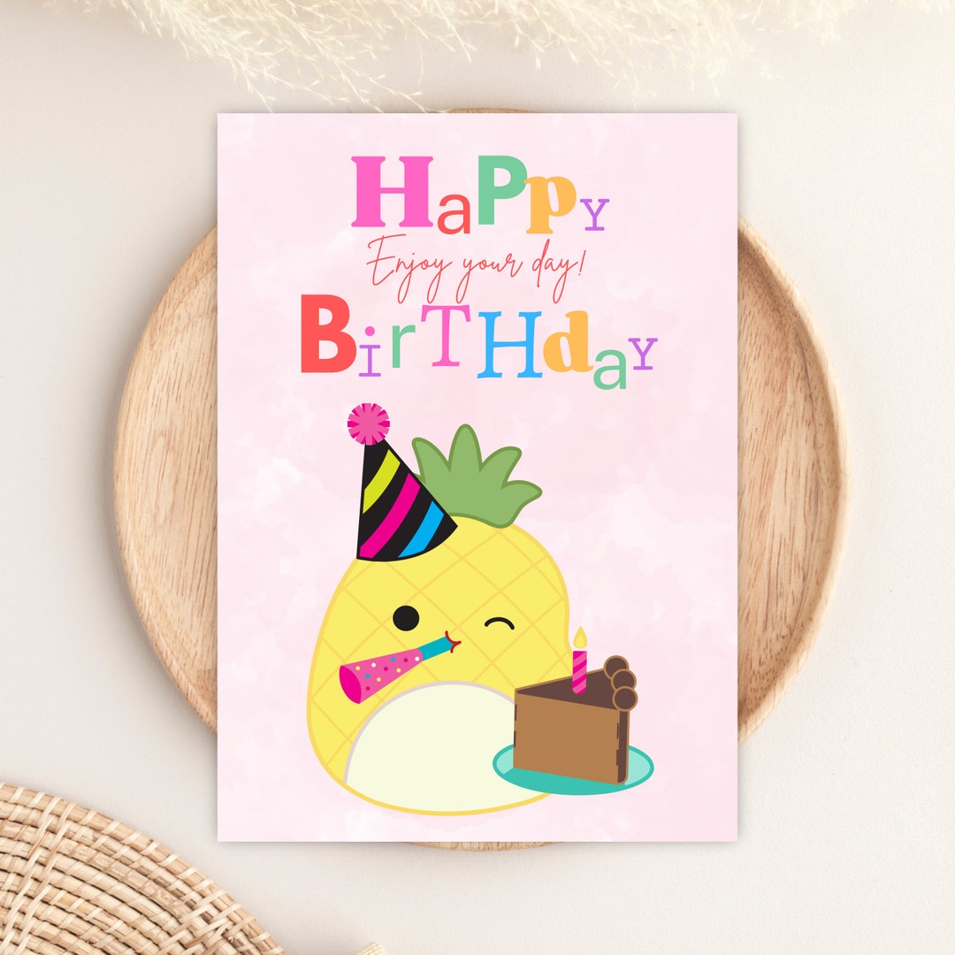 Squishmallows Printable Happy Birthday Card, INSTANT Download ...