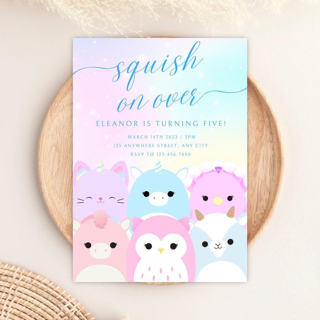 Customizable Squishmallows Birthday Party Invitation Digital - Etsy