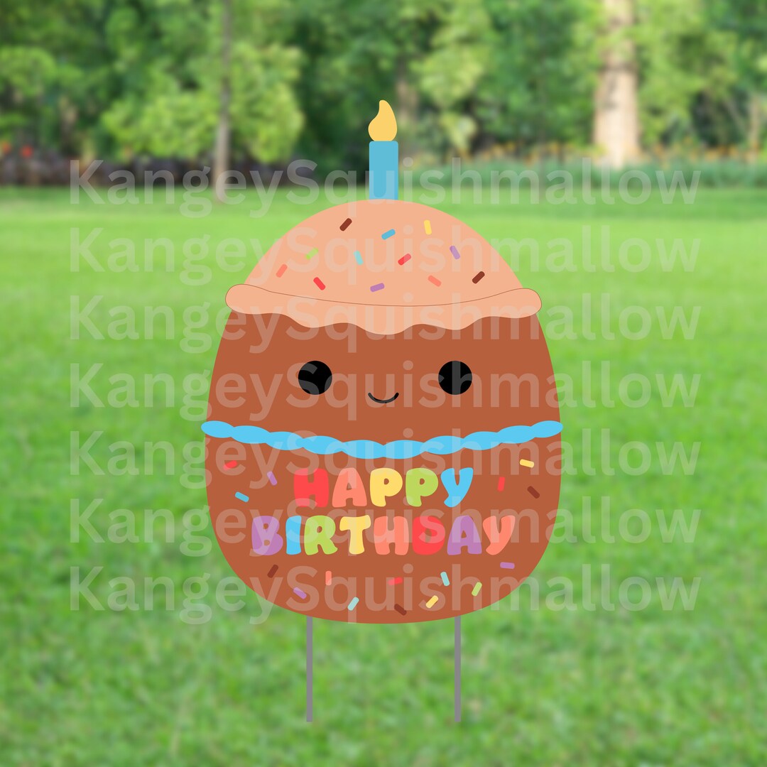 Squishmallows Hanina Chocolate Happy Birthday Cake Yard Sign - Etsy