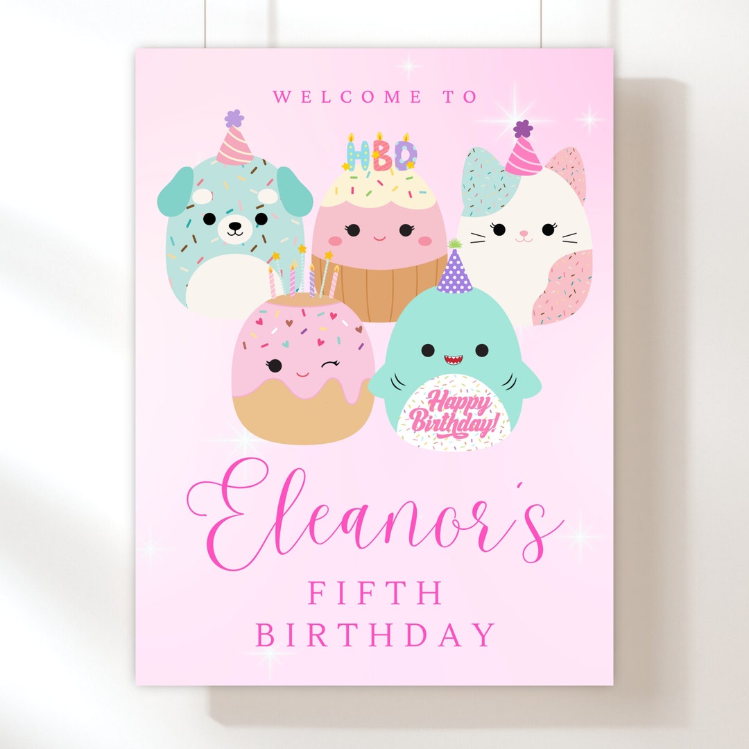 Customizable Squishmallows Birthday Party Welcome Sign - Etsy