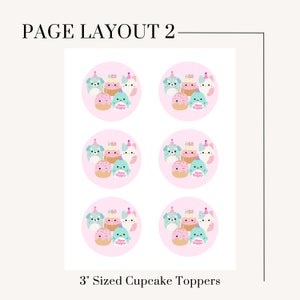 Squishmallows Birthday Squad Cupcake Toppers INSTANT - Etsy