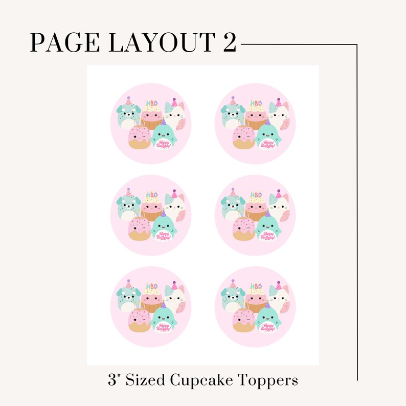 Squishmallows Birthday Squad Cupcake Toppers INSTANT - Etsy