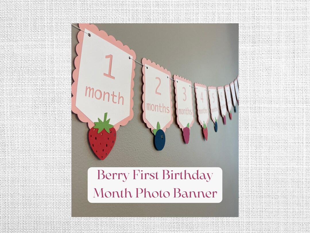 Berry First Birthday Banner | Watch Me Grow Berry Theme | Berry Themed ...