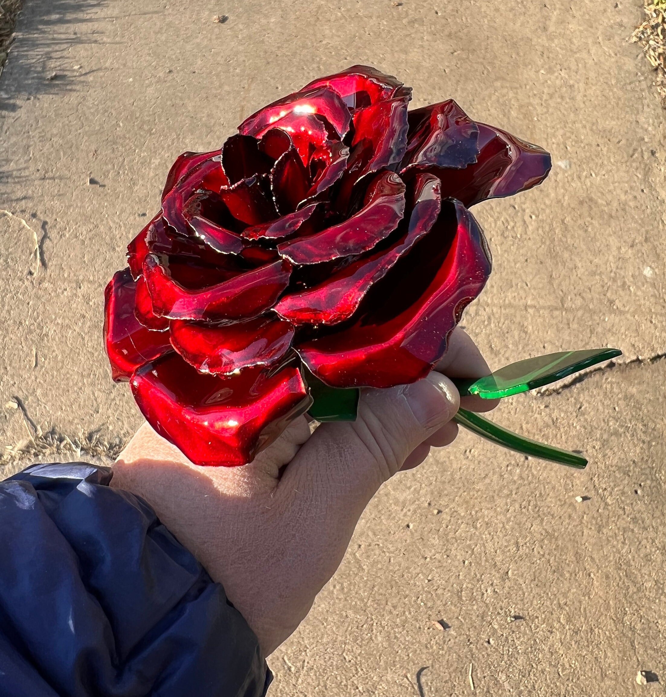 Handmade Metal Roses Powder Coated Steel - Etsy