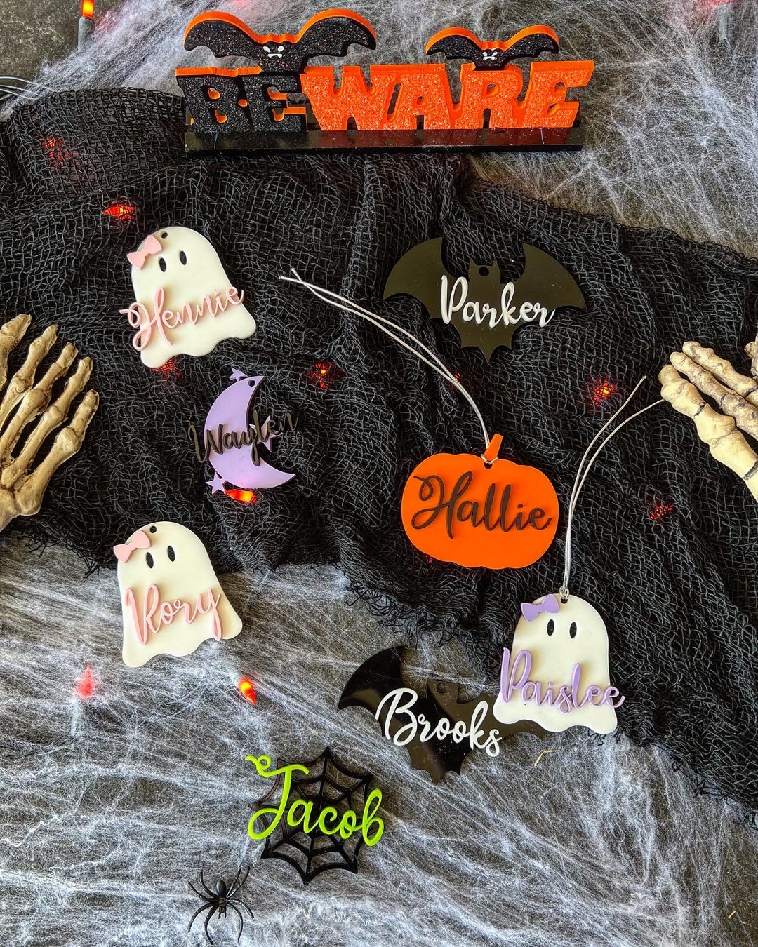 Halloween Bag Tag | Halloween Name Tag | Trick or Treat Bag Tag - Etsy