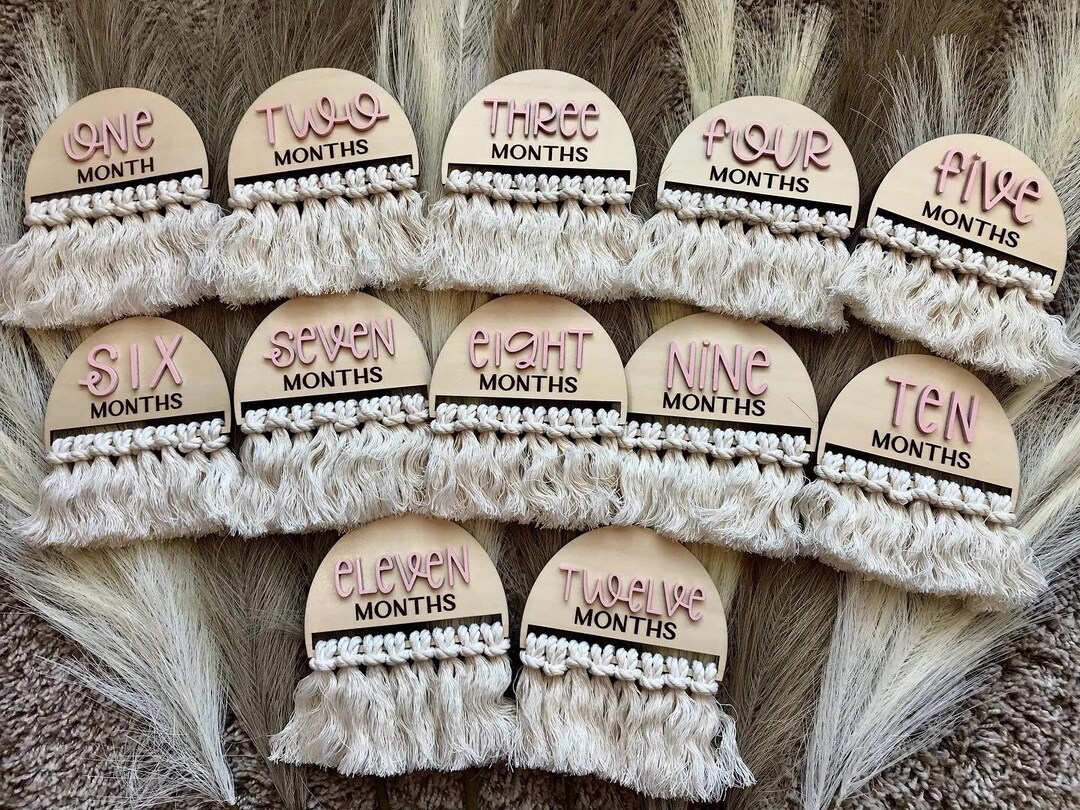 Boho Baby Milestone - Boho Baby Monthly Prop - Macrame Baby Milestone ...