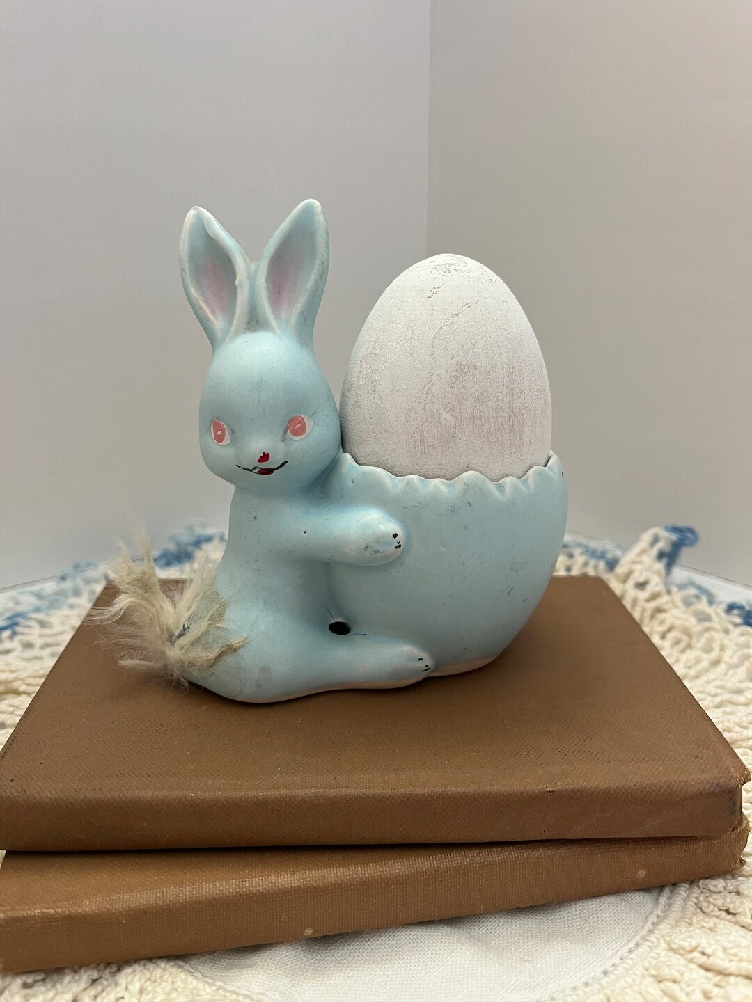 Vintage National Potteries Porcelain Bunny Rabbit Egg Cup - Etsy