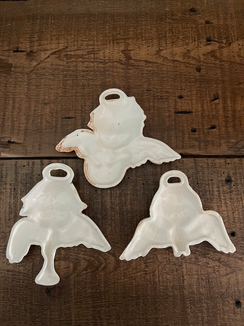 Vintage Ceramic Cherub Ornaments Set of 3 - Etsy