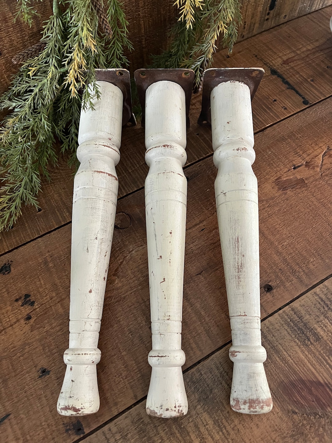 Vintage Set of 3 Wooden Stool Legs With Hardware - Etsy
