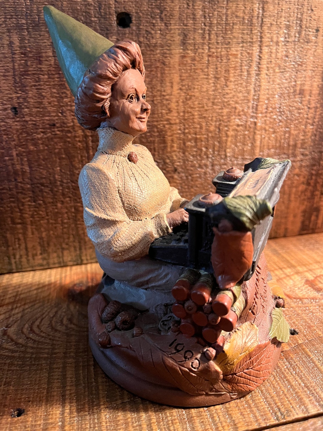 1990 Tom Clark Gnome TGIF friday Girl With Typewriter 21 Figurine - Etsy
