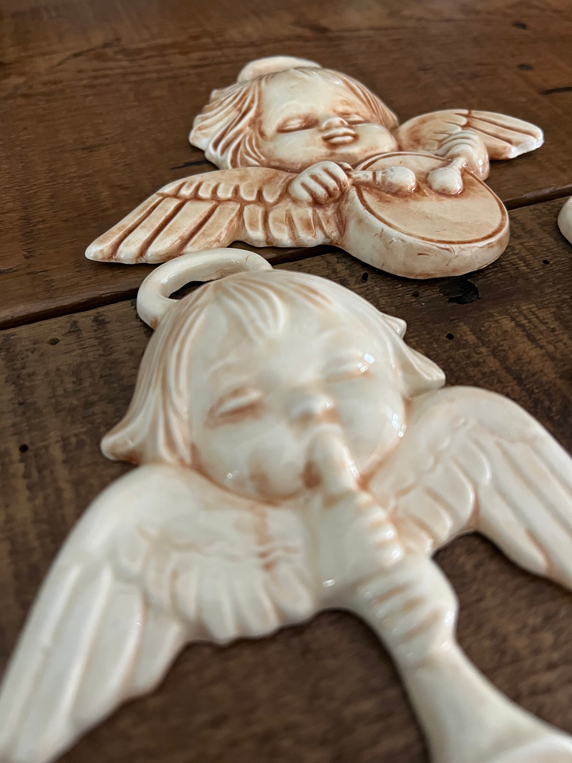 Vintage Ceramic Cherub Ornaments Set of 3 - Etsy