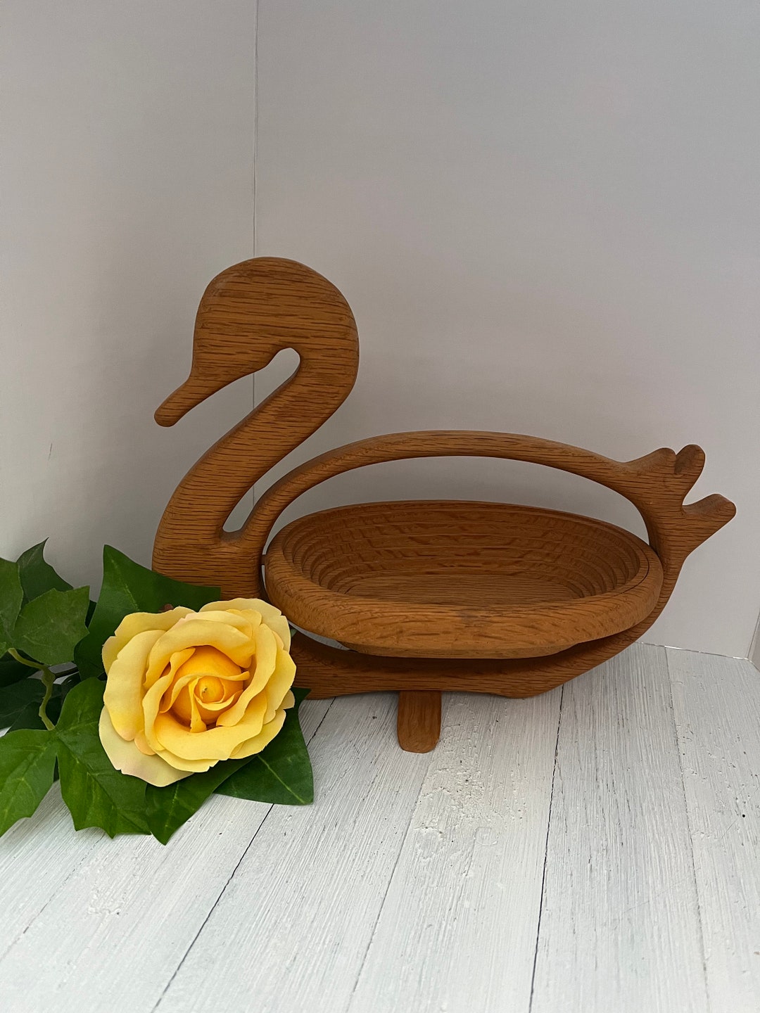 Collapsible Wooden Accordion Duck Swan Basket - Etsy