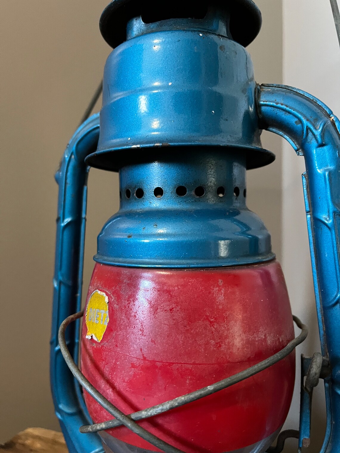 Vintage Dietz Little Wizard Oil Lantern With Red Glass Globe - Etsy