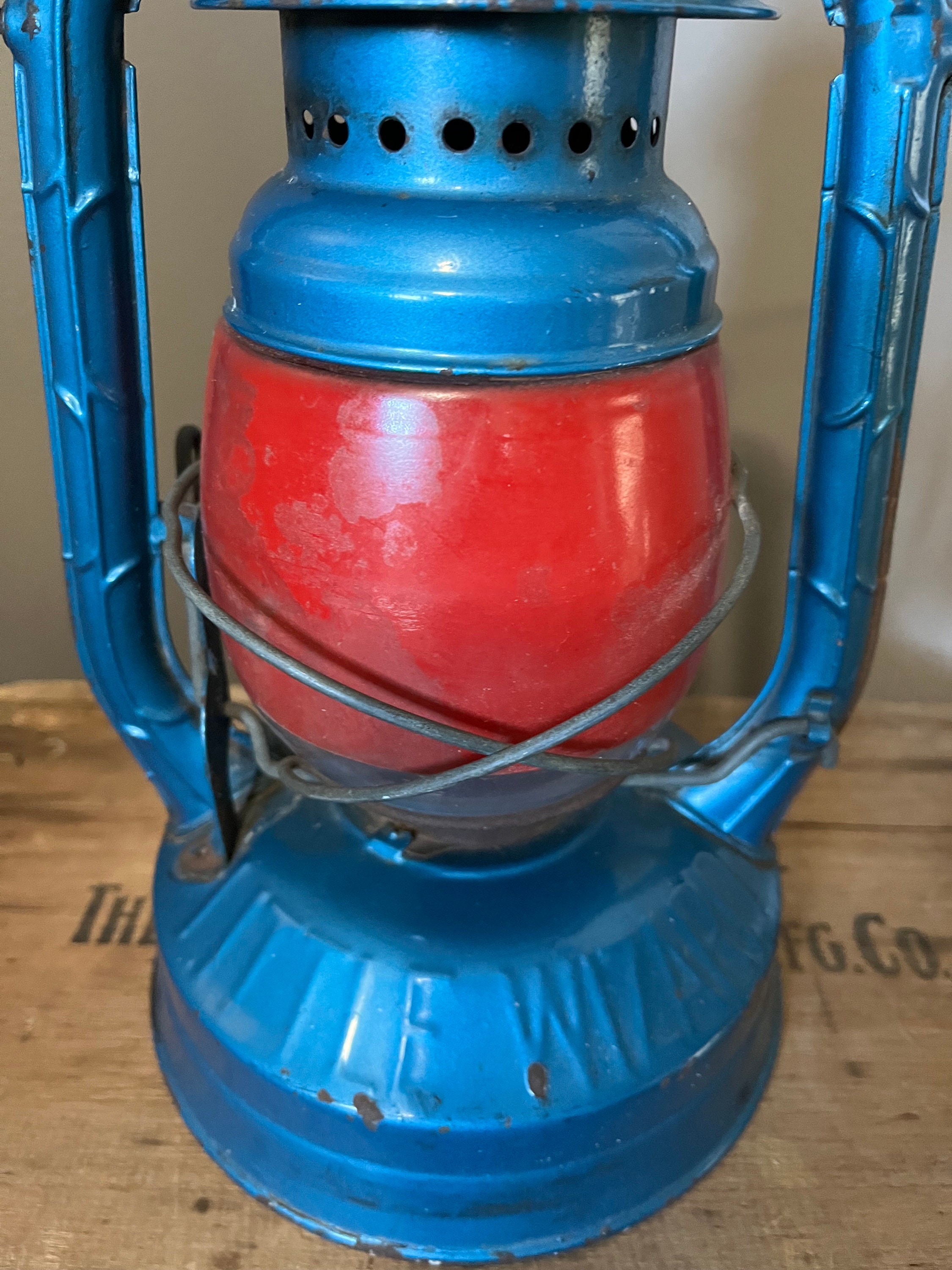 Vintage Dietz Little Wizard Oil Lantern With Red Glass Globe - Etsy