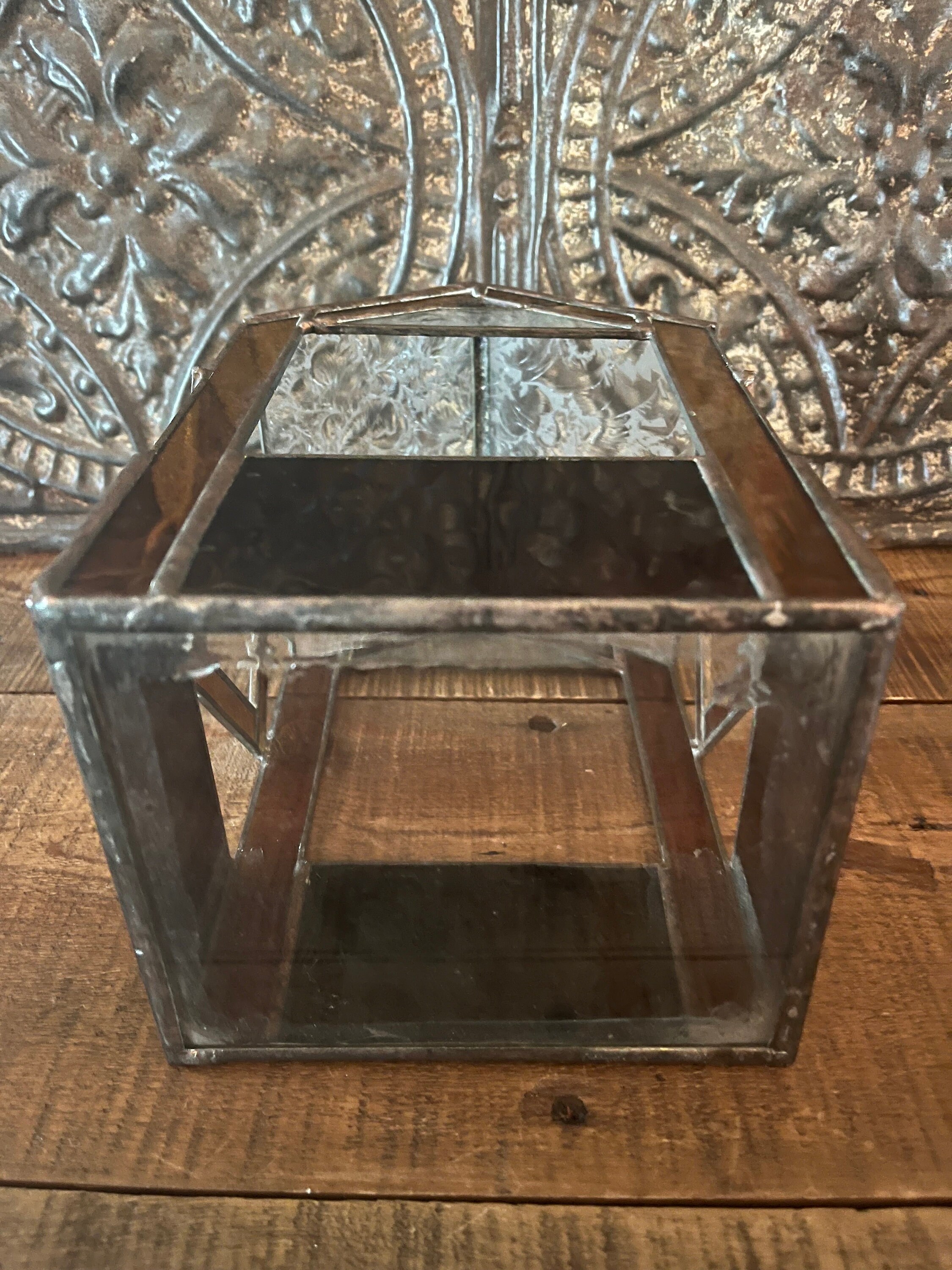 Vintage Stained Acrylic House Shape Terrarium - Etsy