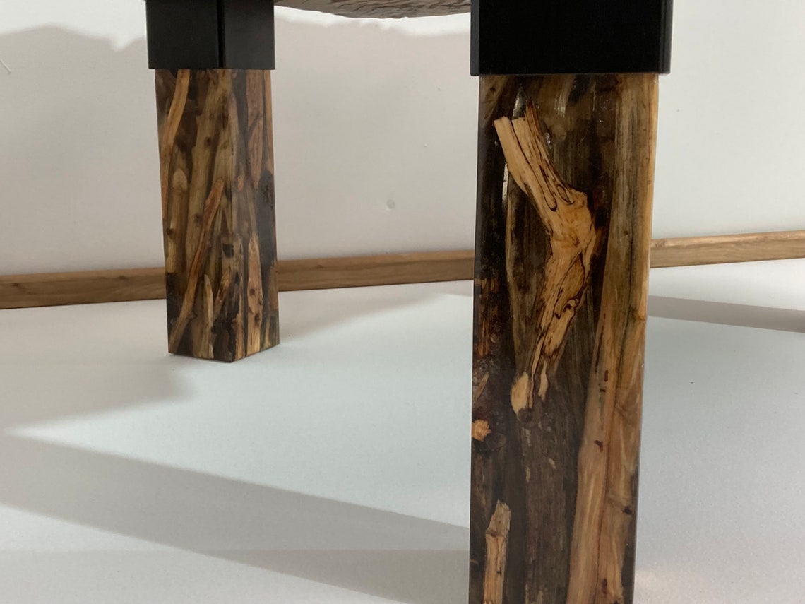 Bespoke, One-off, English Elm & Epoxy Resin, 3 Legged Coffee Table ...