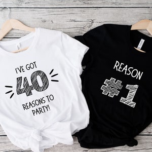 40th Birthday Matching Tops Custom Birthday Party T-shirts Birthday ...