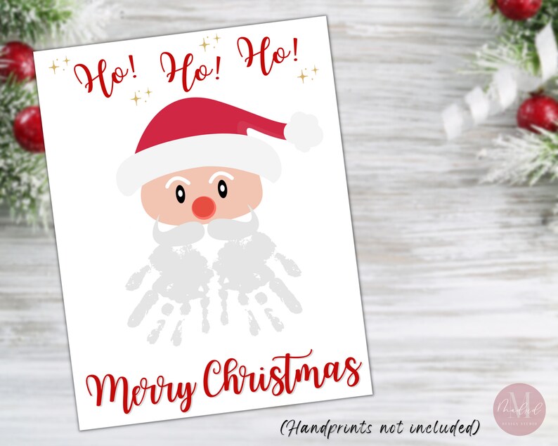 Santa Handprint Art, Christmas Craft, Kids Handprint Art, Holiday ...