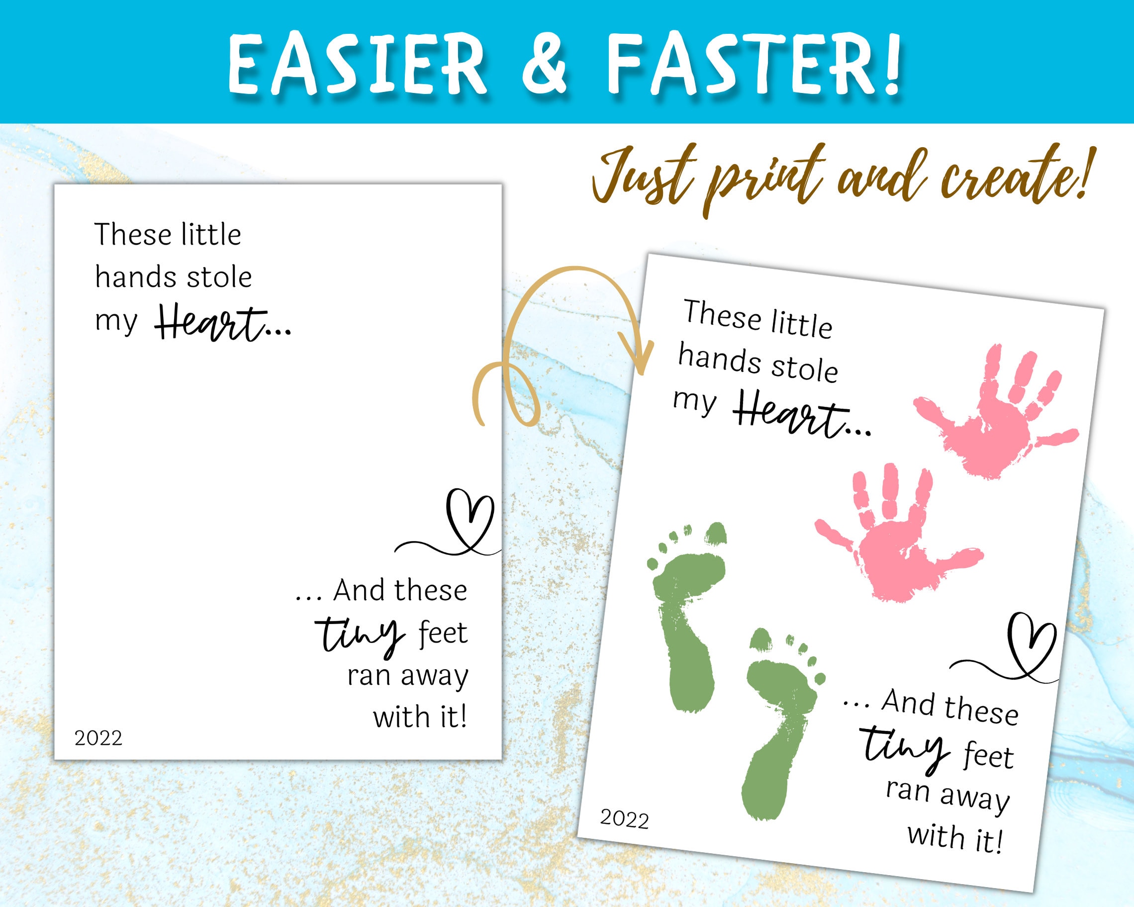 Baby Handprint Art These Little Hands Poem DIY Craft - Etsy